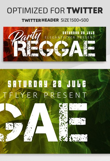 Multicolor Abstract Reggae Party Twitter Premium Social Media Template PSD