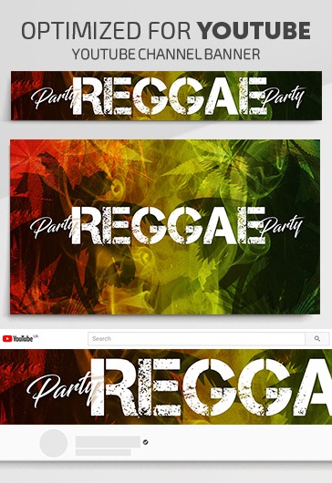 Yellow Creative Reggae Party Youtube Premium Social Media Template PSD
