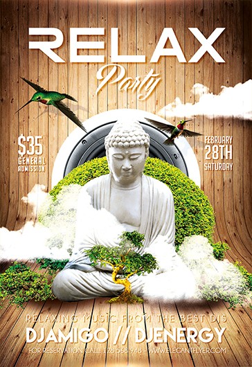 Brown Creative Relax Party Premium Flyer Template PSD | by Elegantflyer