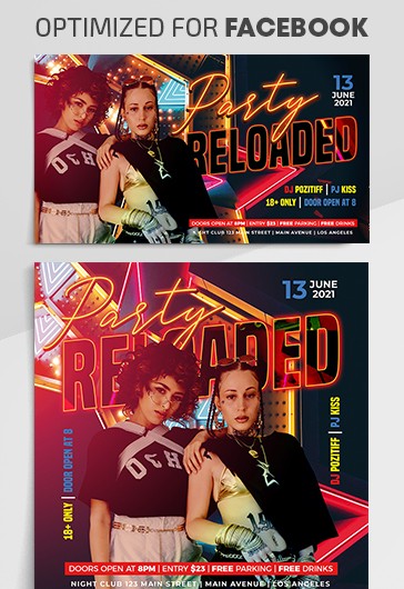 Reloaded Party - Free Facebook Cover Template in PSD + Post + Event ...