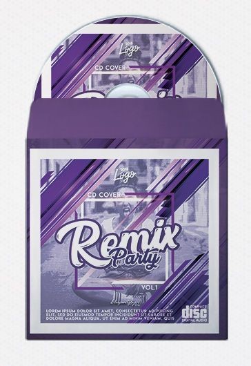 Purple Creative Remix Party Free CD Album Cover Template PSD | by Elegantflyer
