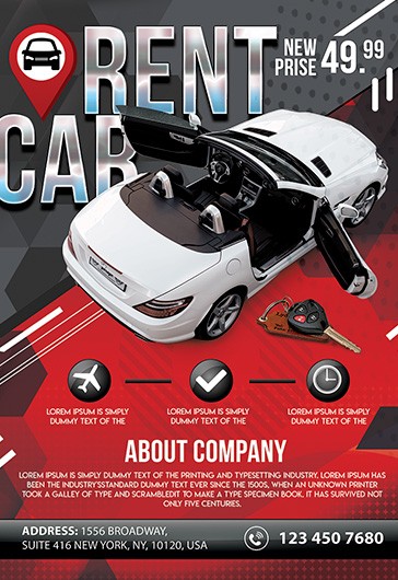 Red Professionnel. Louez une voiture Premium Modèle de flyer PSD gratuit