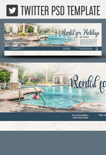 Blue Simple Rental for Holidays Free Social Media Template PSD | by ...