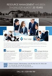 White Professional Resource Management Premium Flyer Template PSD | by ...