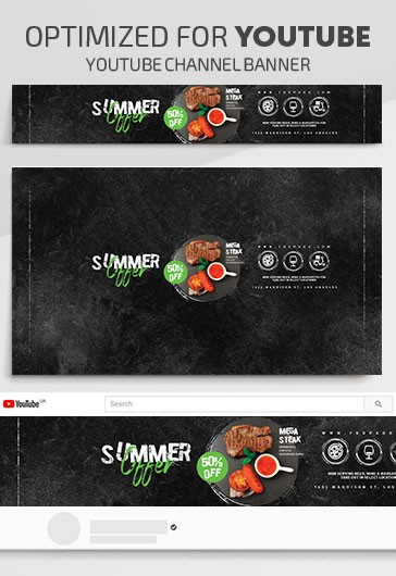 Restaurant - Free Youtube Channel banner PSD Template - 10027664 | by ...