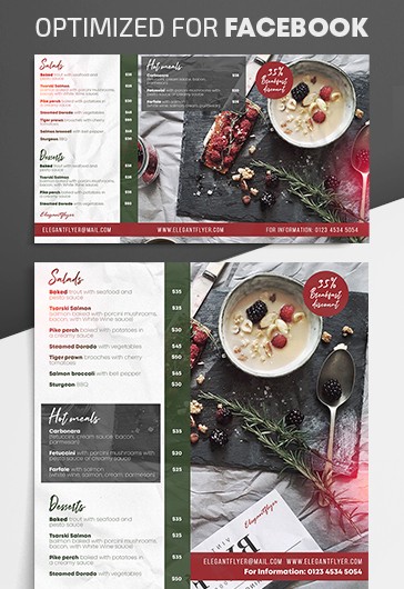 Restaurant Menu - Free Facebook Cover Template in PSD + Post + Event ...