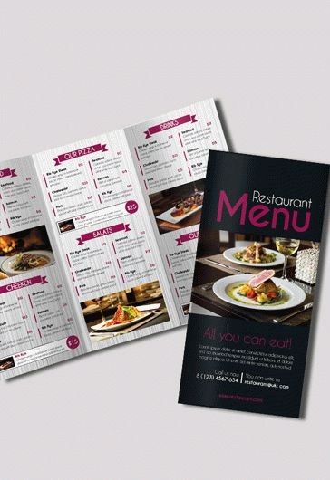 Plantillas gratuitas de menú de restaurant en PSD - por ElegantFlyer