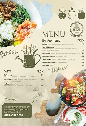 Modèles de menu de restaurant gratuits en PSD - par ElegantFlyer