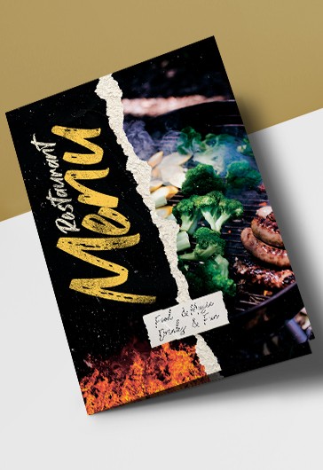 Modèles de menu de restaurant gratuits en PSD - par ElegantFlyer
