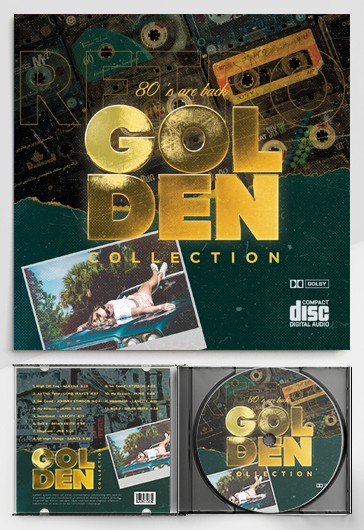 Retro Golden Collection - Free CD Cover PSD Template - 10031078 | by ...