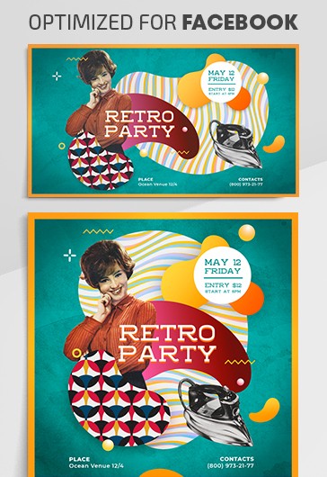 Blue Vintage and Retro Retro Party Premium Social Media Template PSD ...