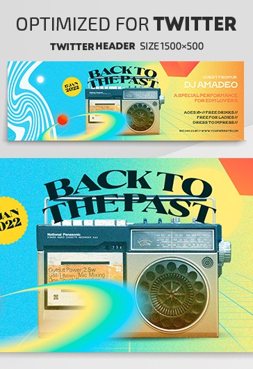 Retro Party - Free Twitter Header PSD Template - 10032009 | by ElegantFlyer