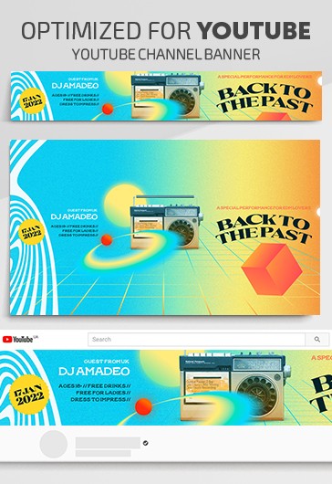 Retro Party - Free Youtube Channel banner PSD Template - 10032010 | by ...