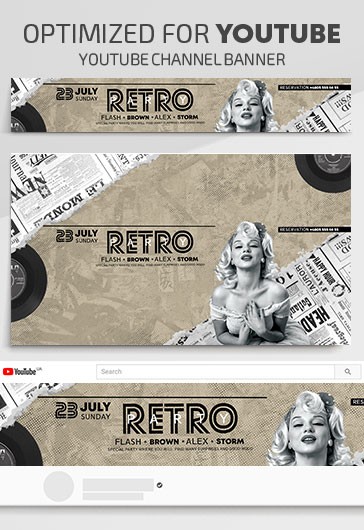White Vintage and Retro Retro Party Youtube Premium Social Media ...