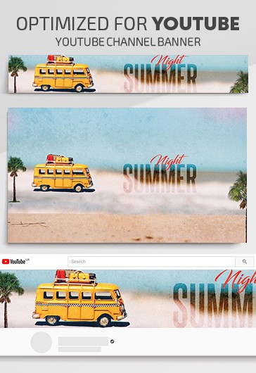 Retro Summer - Free Youtube Channel banner PSD Template - 10029956 | by ...