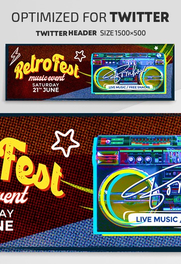 Blue Vintage and Retro Retro Twitter Premium Social Media Template PSD