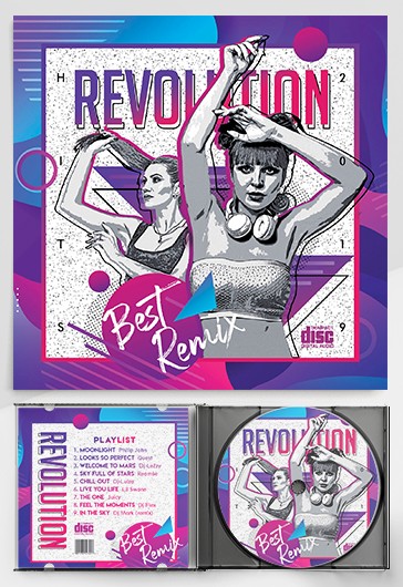 Purple Creative Revolution Premium CD Album Cover Template PSD | by ...