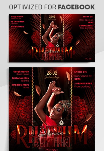 Red Creative Rhythm Dance Premium Social Media Template PSD | by ...