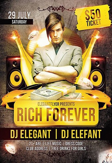 Black and Gold Luxury Rich Forever Premium Flyer Template PSD | by ...