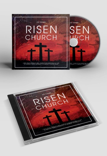 Red Creative Risen Church Free CD Album Cover Template PSD | by ...
