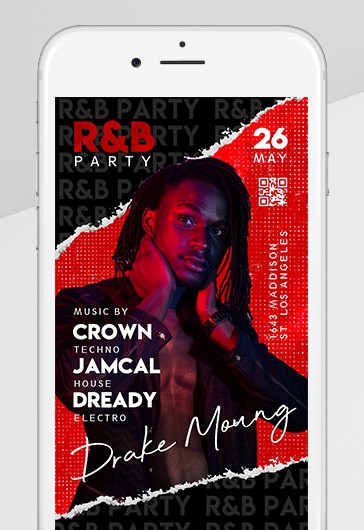 Black Creative RnB Party Premium Instagram Stories Template Animated ...