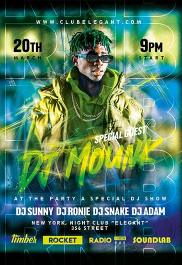 Multicolor Colorful RnB Party Premium Flyer Template PSD | by Elegantflyer