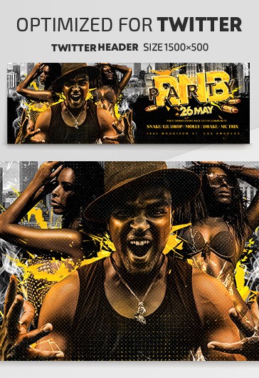 Yellow Simple RnB Party Premium Social Media Template PSD | by Elegantflyer