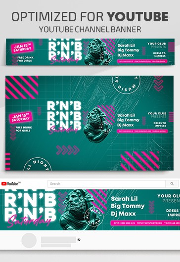 R'n'B Saturday - Free Youtube Channel banner PSD Template - 10032144 ...