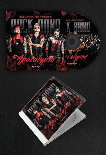 Black Professional Rock Band Free CD Album Cover Template PSD | by ...