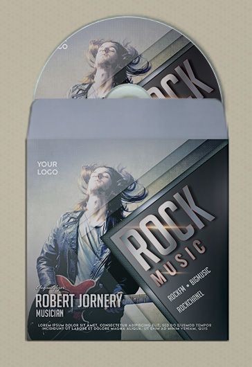 White Simple Rock Music Premium CD Album Cover Template PSD | by ...