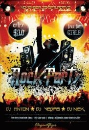 Yellow Artistic Rock Party Premium Flyer Template PSD | by Elegantflyer