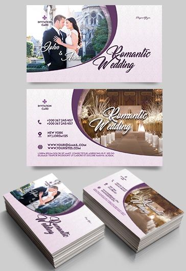 Pink Simple Romantic Wedding Premium Business Card Template PSD | by ...