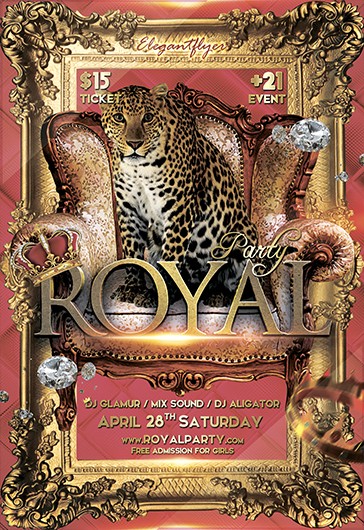 Gold Luxury Royal Party Premium Flyer Template PSD | by Elegantflyer