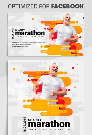 Yellow Creative Run Marathon Facebook Free Social Media Template PSD ...