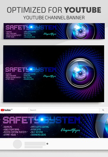Blue Creative Safety System Youtube Free Social Media Template PSD | by ...