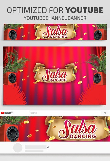 Red Simple Salsa Dancing Youtube Premium Social Media Template PSD | by ...