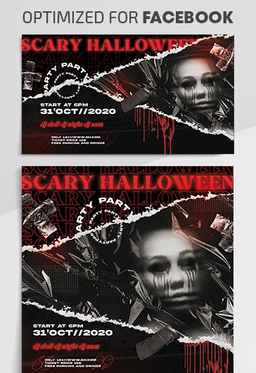 Black Dark Scary Halloween Facebook Premium Social Media Template PSD ...