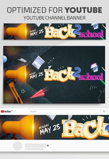 Gray Creative School Youtube Premium Social Media Template PSD | by ...