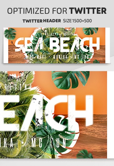 Yellow Simple Sea Beach Party Premium Social Media Template PSD | by ...