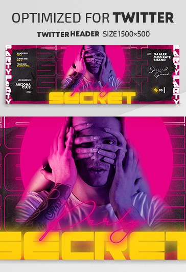 Pink Modern Secret Party Premium Social Media Template PSD | by ...