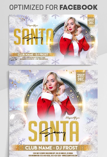White Creative Sexy Santa Facebook Premium Social Media Template PSD ...