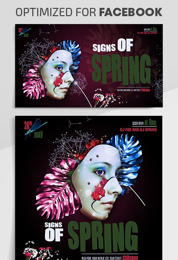 Signs of Spring - Free Facebook Cover Template in PSD + Post + Event ...
