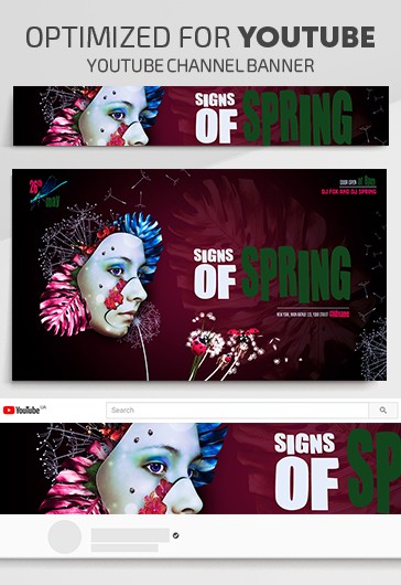Signs of Spring - Free Youtube Channel banner PSD Template - 10032303 ...