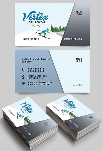 Ski Rental - Free Business Card Templates PSD - 10020444 | by ElegantFlyer