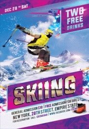 Blue Creative Skiing Premium Flyer Template PSD | by Elegantflyer