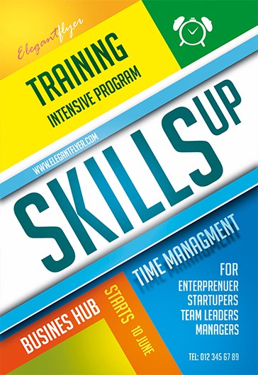 Multicolor Creative SkillsUp Premium Flyer Template PSD | by Elegantflyer