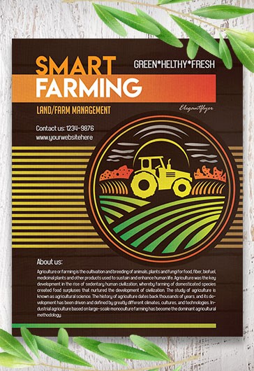 Brown Illustrated Smart Farming Premium Flyer Template PSD | by ...