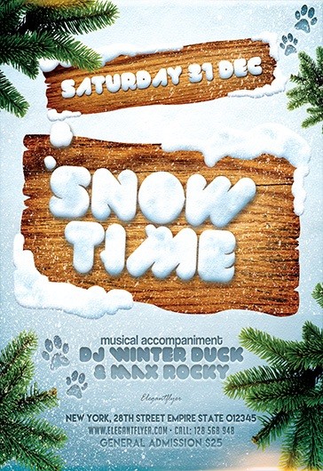 Temps de neige - Modèle de flyer PSD - 10018738 | by ElegantFlyer