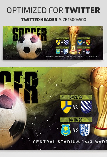 Soccer - Free Twitter Header PSD Template - 10028025 | by ElegantFlyer
