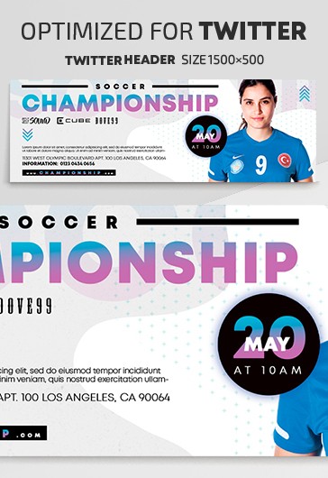 Soccer - Free Twitter Header PSD Template - 10026921 | by ElegantFlyer